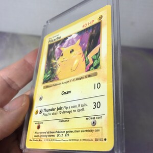 Vintage Pokemon Trading Card Game Base Set Shadowless PIKACHU - Etsy
