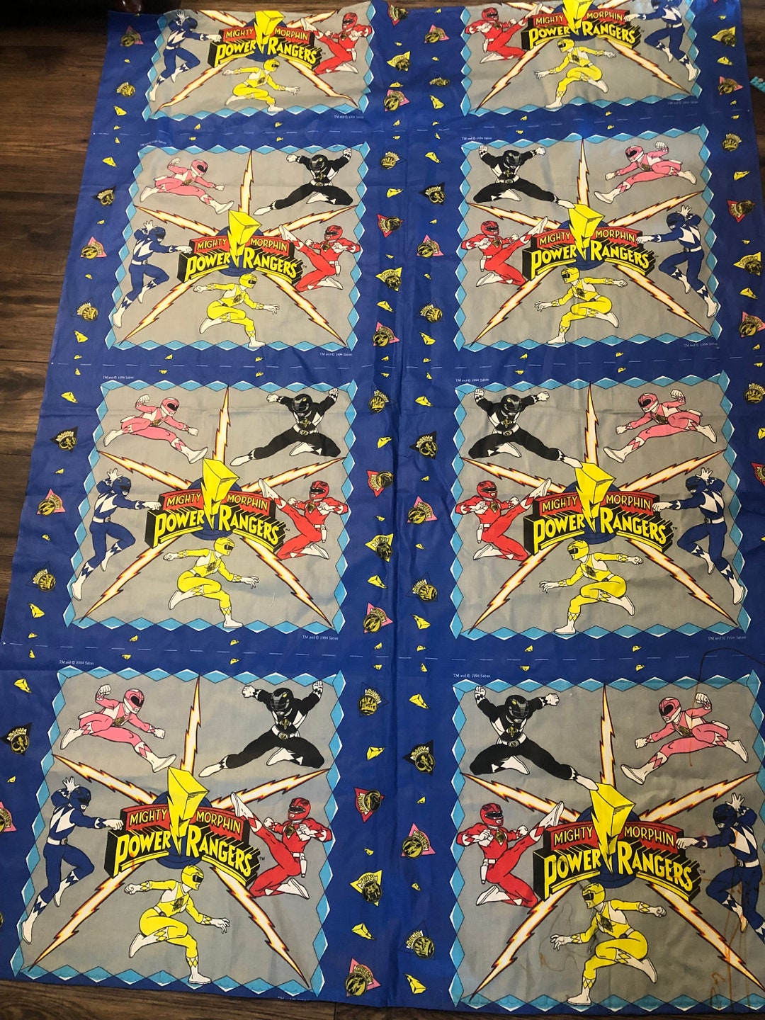 Vintage 1990's Mighty Morphin Power Rangers Twin Bed Sheet Great Shape ...