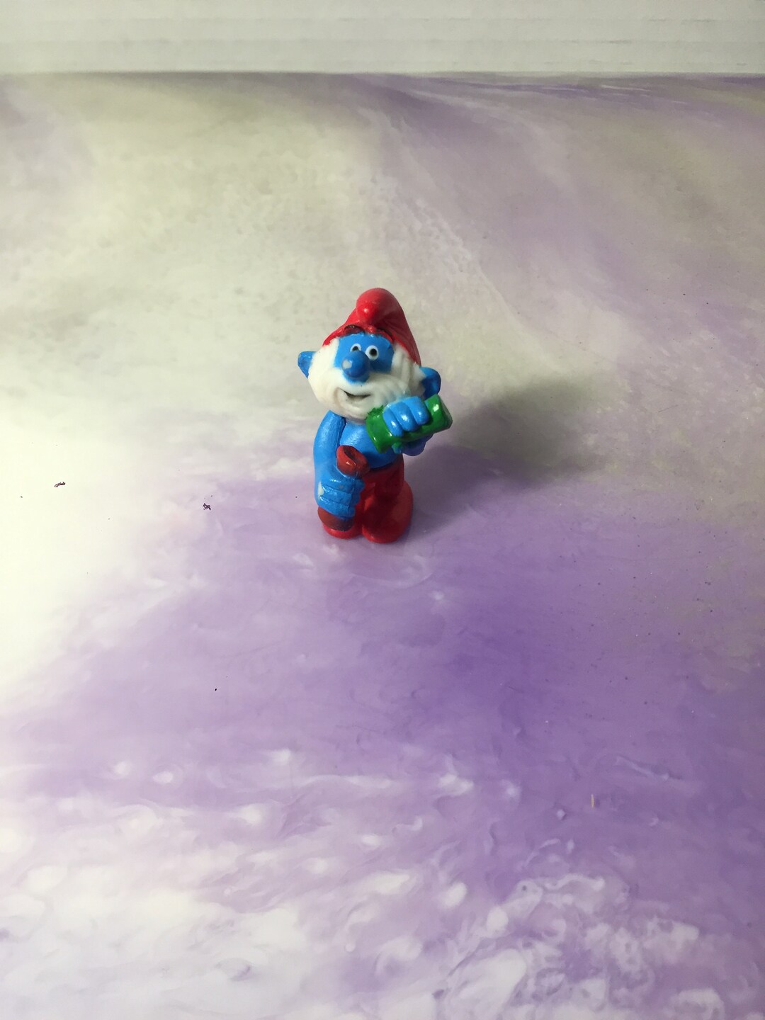 Vintage Smurfs 2" Mini Smurf (PAPA SMURF) Figure PVC Cake Topper Rare ...