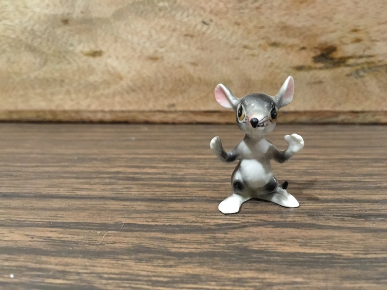 Vintage Mini Bone China Grey Mouse Figurine 1.5 Inch Mini | Etsy