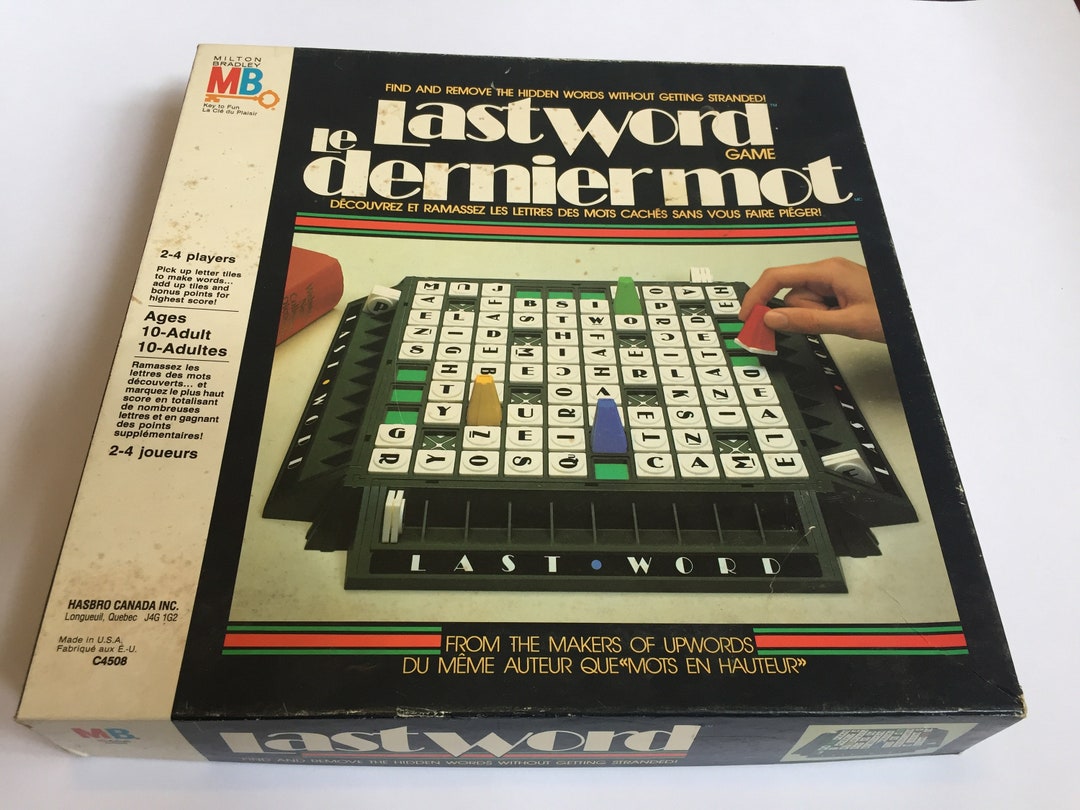 Vintage 1985 Last Word Board Game Milton Bradley Word Game Puzzle ...