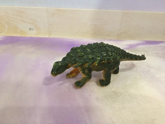 Vintage 1980s Ankylosaurus green and Yellow Made in China | Etsy
