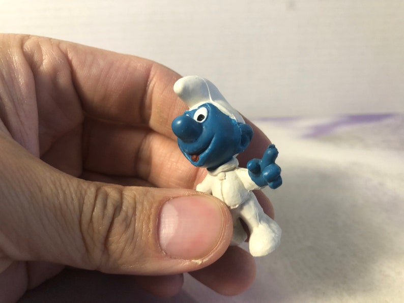 Vintage SMURFS Smurf smurf With All White Outfit Figure PVC | Etsy