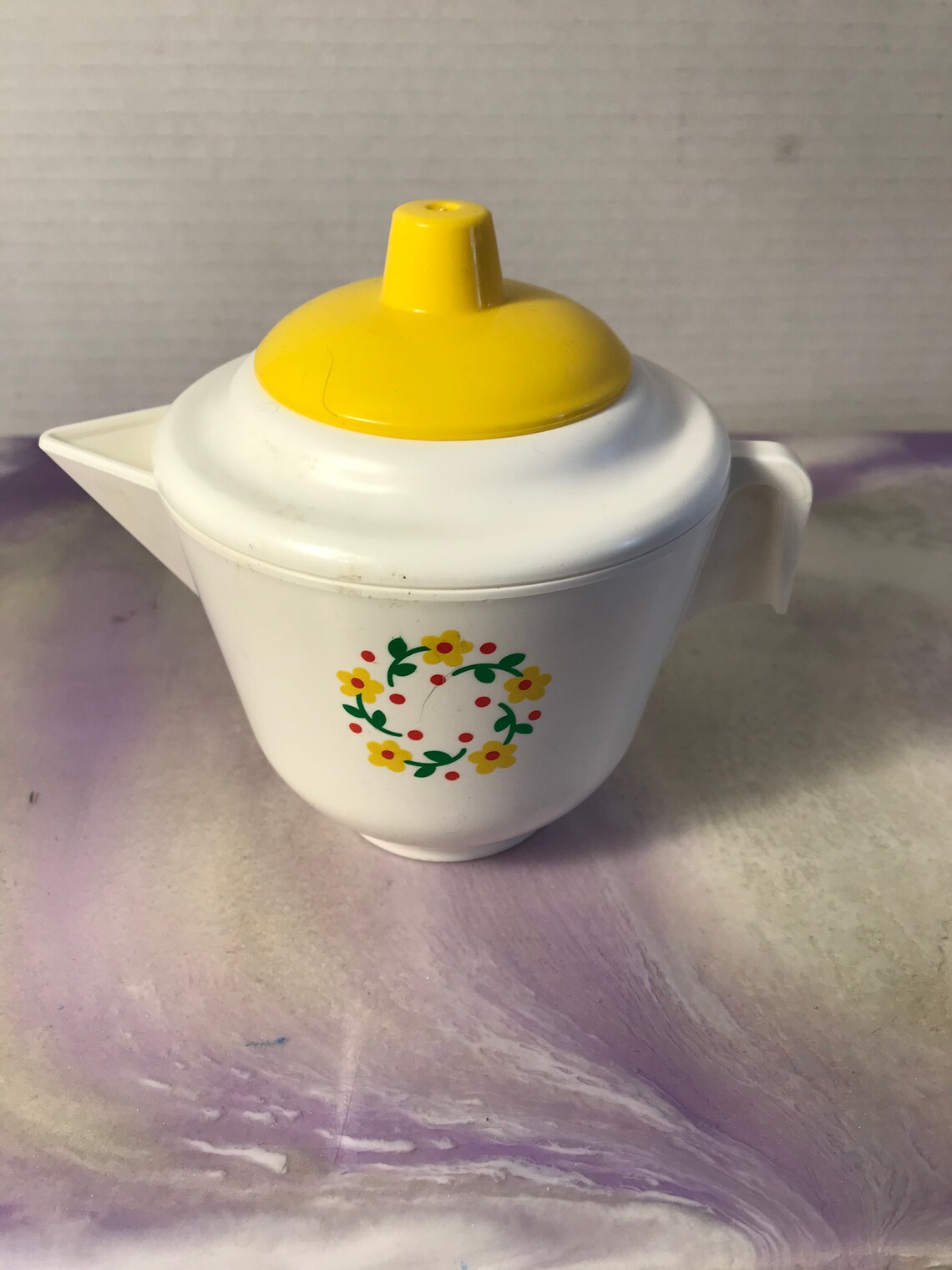 Vintage Fisher Price Fun With Food Tea Set - White Floral Patterned Tea ...