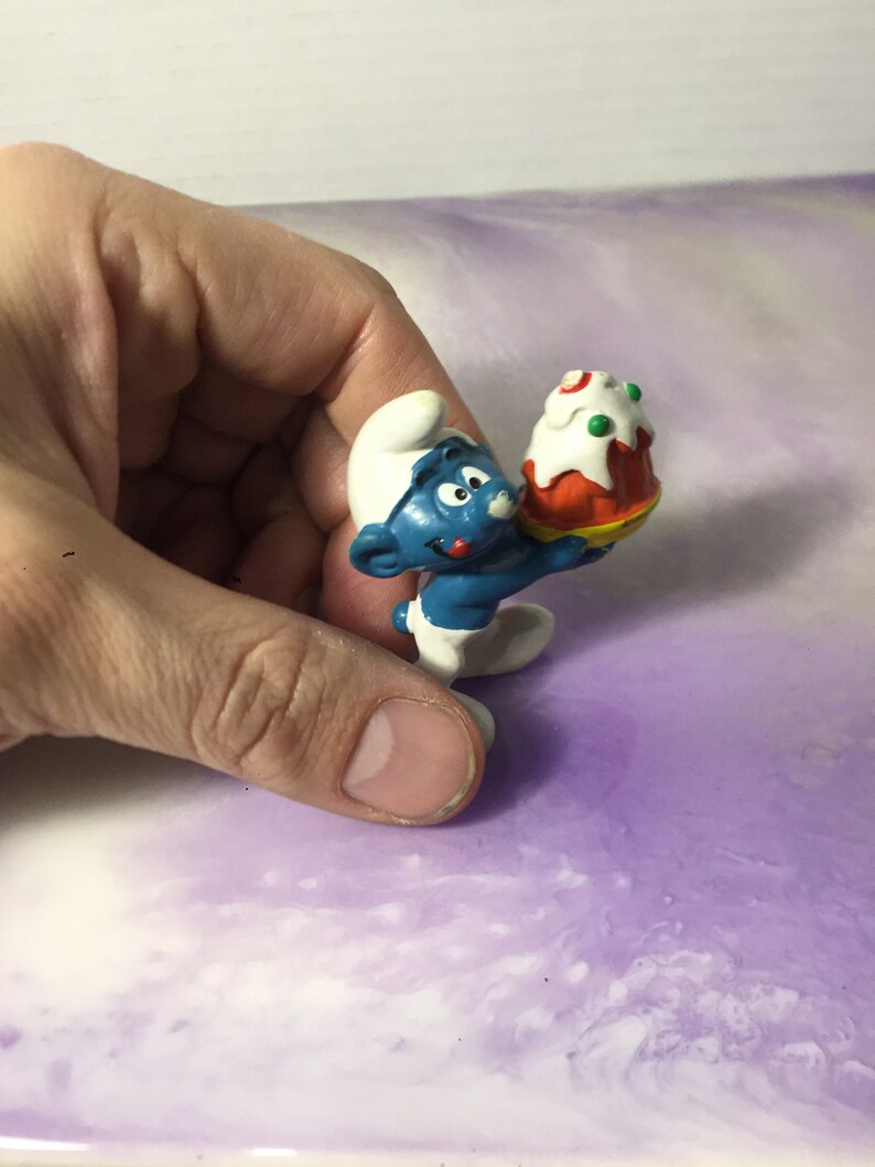 Vintage SMURFS Smurf smurf With Cake Figure PVC Cake Topper - Etsy