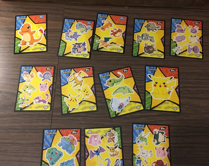 Vintage Topps Pokemon TV Animated Series Edition Sticker Lot - 90's ...