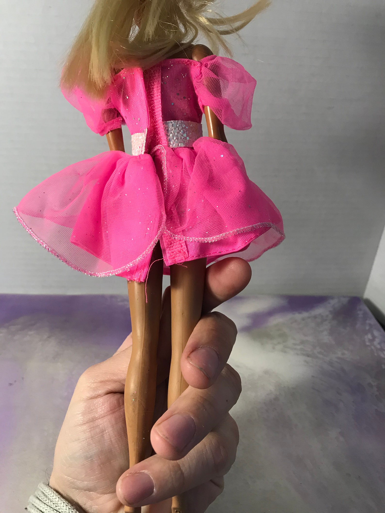 Vintage Barbie Figure Mattel Themed Blonde Barbie Pink Dress Outfit ...
