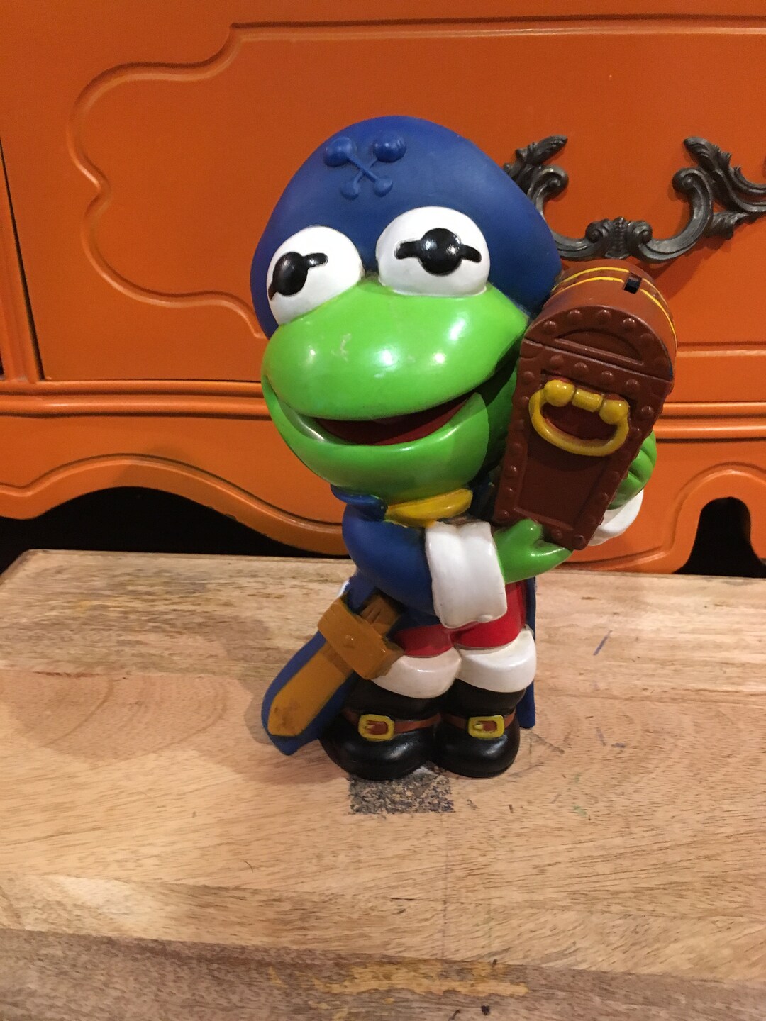 Vintage 1989 Illco Toys Kermit the Frog as Pirate Coin Bank Henson ...