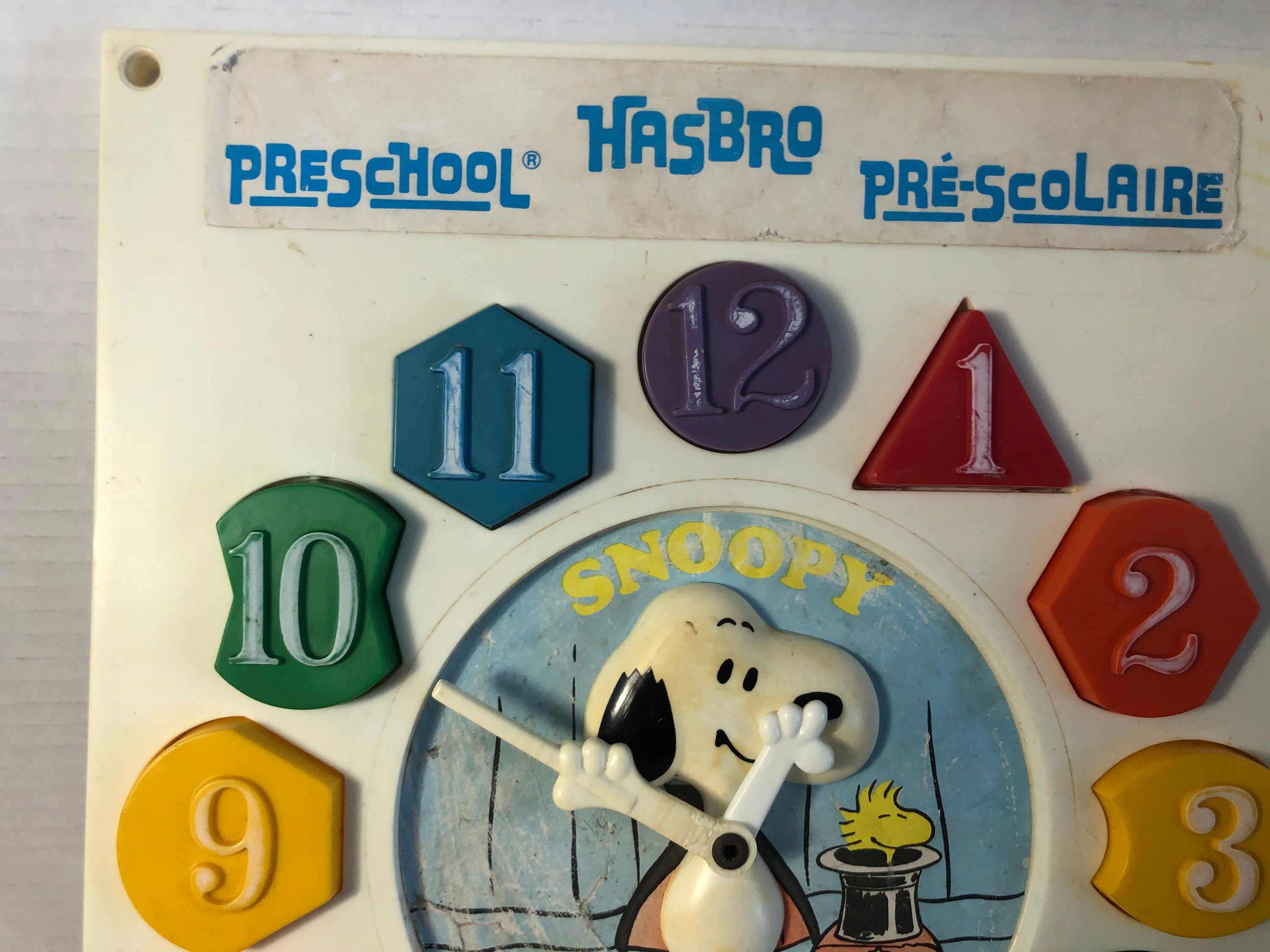 Vintage Snoopy Romper Room Shape Clock 1965 Hasbro Peanuts Gang Puzzle ...