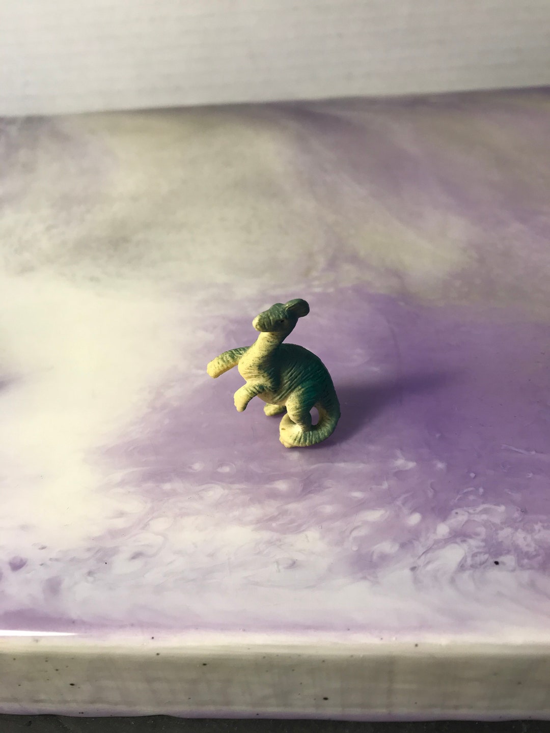 Vintage Miniature Green Dinosaur Figure - Super Tiny Small Rubber Mini ...