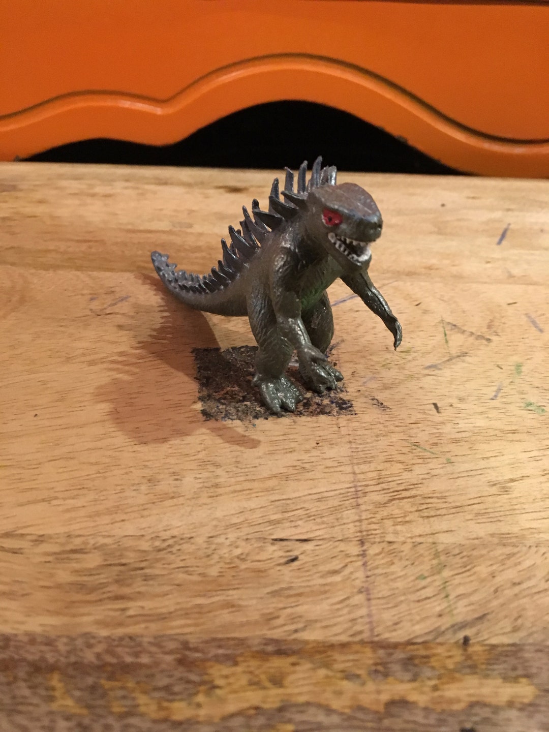 Vintage Godzilla PVC Cake Topper / Action Figure Silver Vintage Made in ...