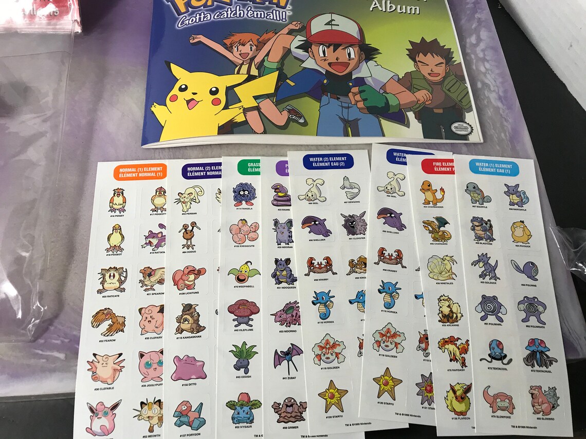 Vintage Pokemon Sticker Book and Sticker Set so Cool | Etsy