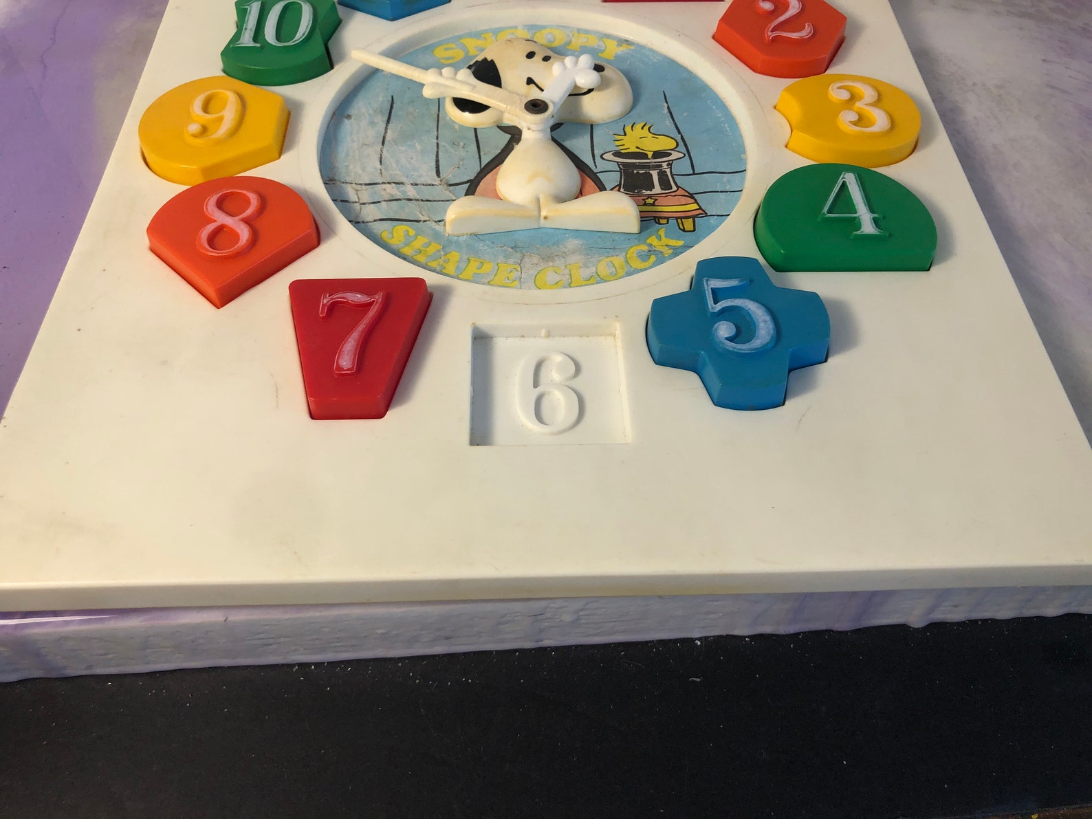 Vintage Snoopy Romper Room Shape Clock 1965 Hasbro Peanuts Gang Puzzle ...