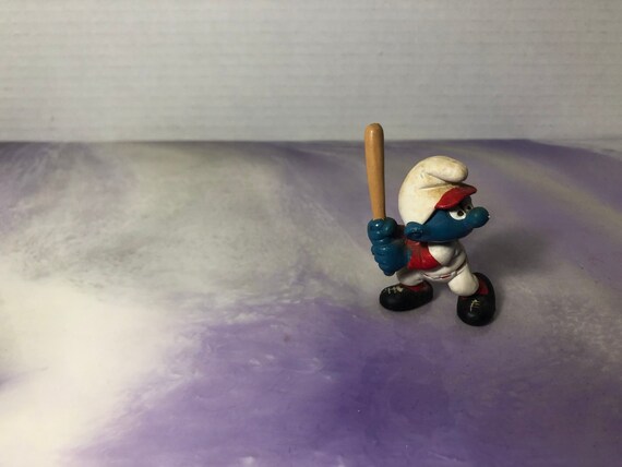 Vintage SMURFS Smurf Baseball Player Figure PVC Cake Topper | Etsy