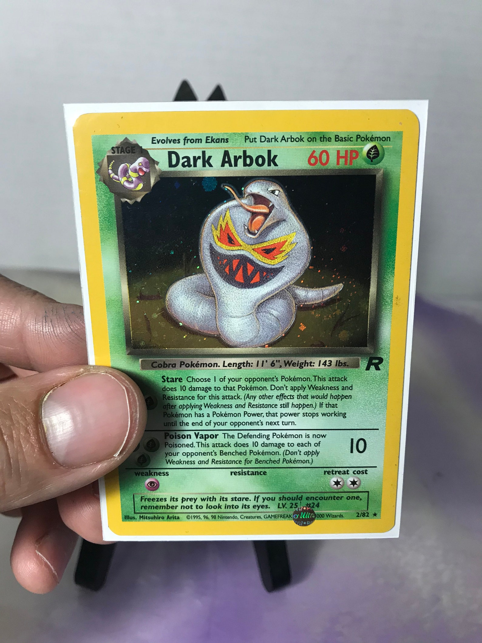 Vintage Pokemon Trading Card Game 2000 Dark Arbok 2/82 Team - Etsy