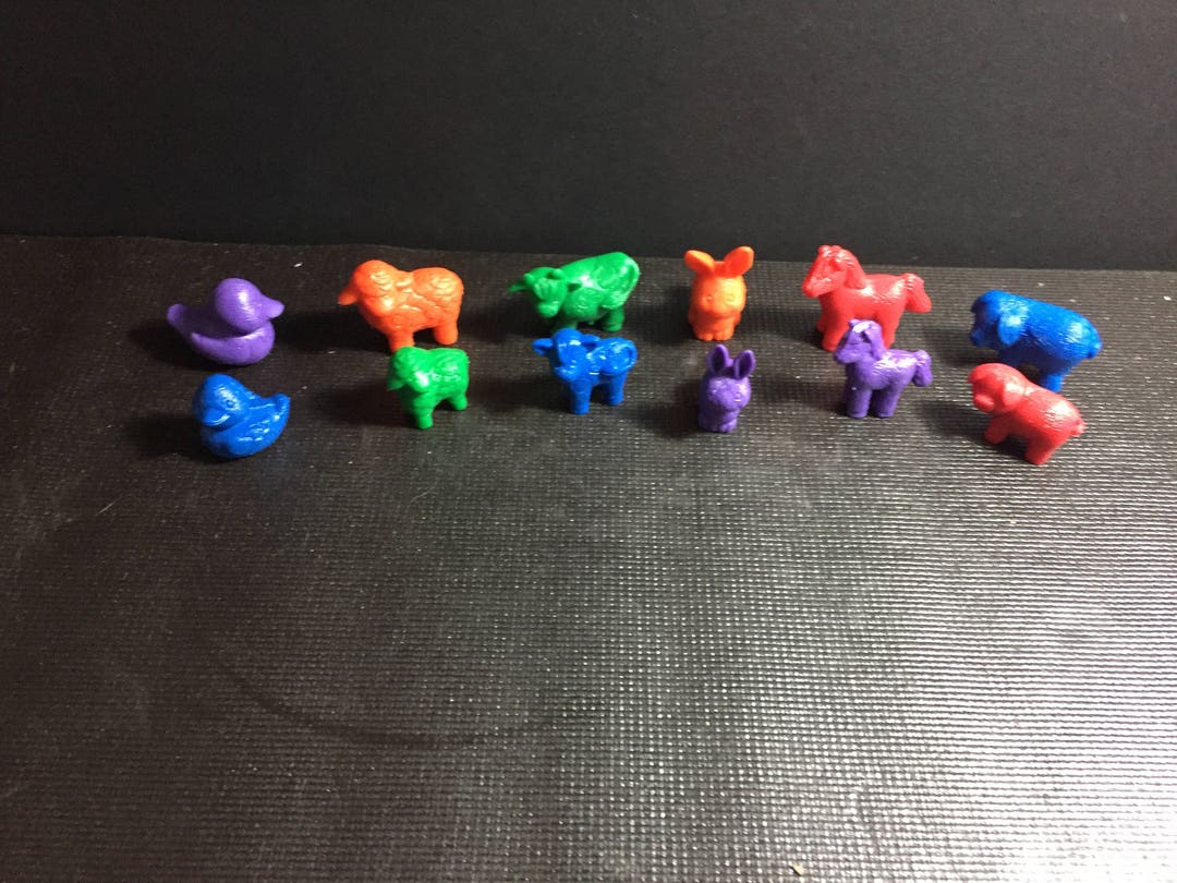 Rare Vintage PVC Rubber Multi Coloured Farm Animal Cake Toppers Lot of ...