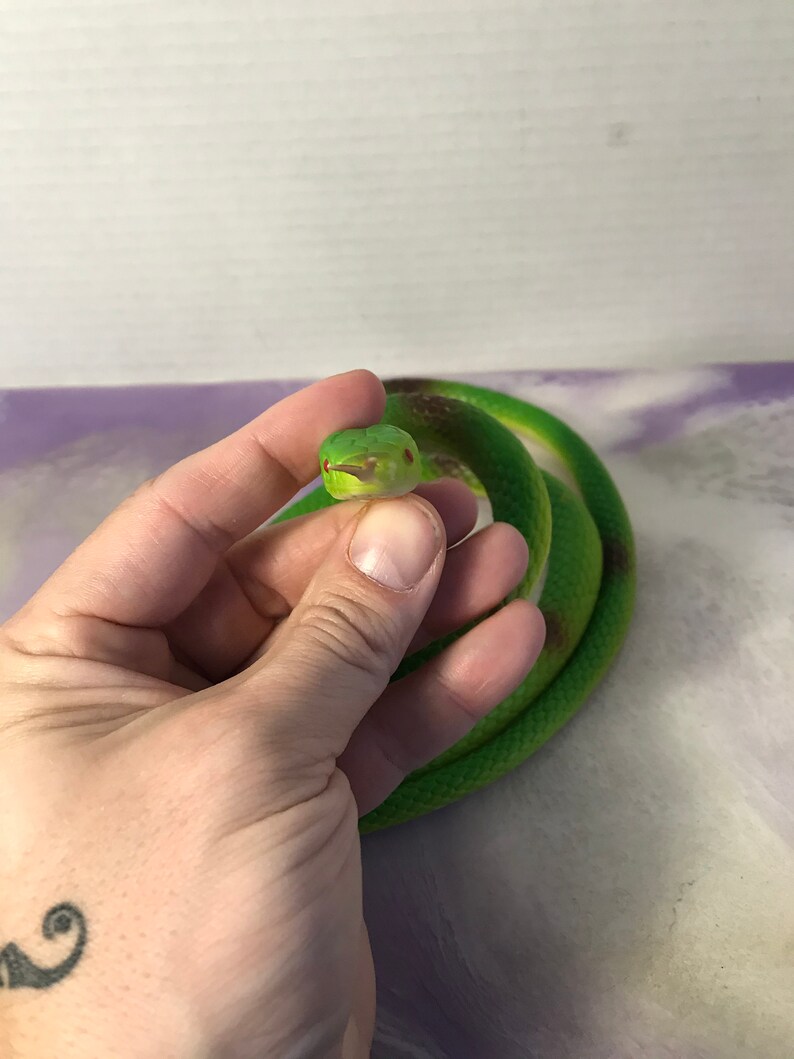 Vintage Made in China Rubber Toy Rubber Yellow / Green Snake | Etsy