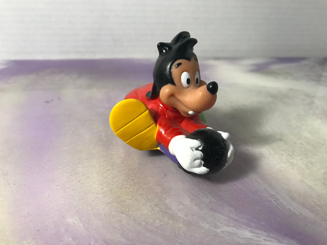 Vintage Disney Goofy Movie MAXIMILLIAN GOOF Holding Bowling Ball Pull ...