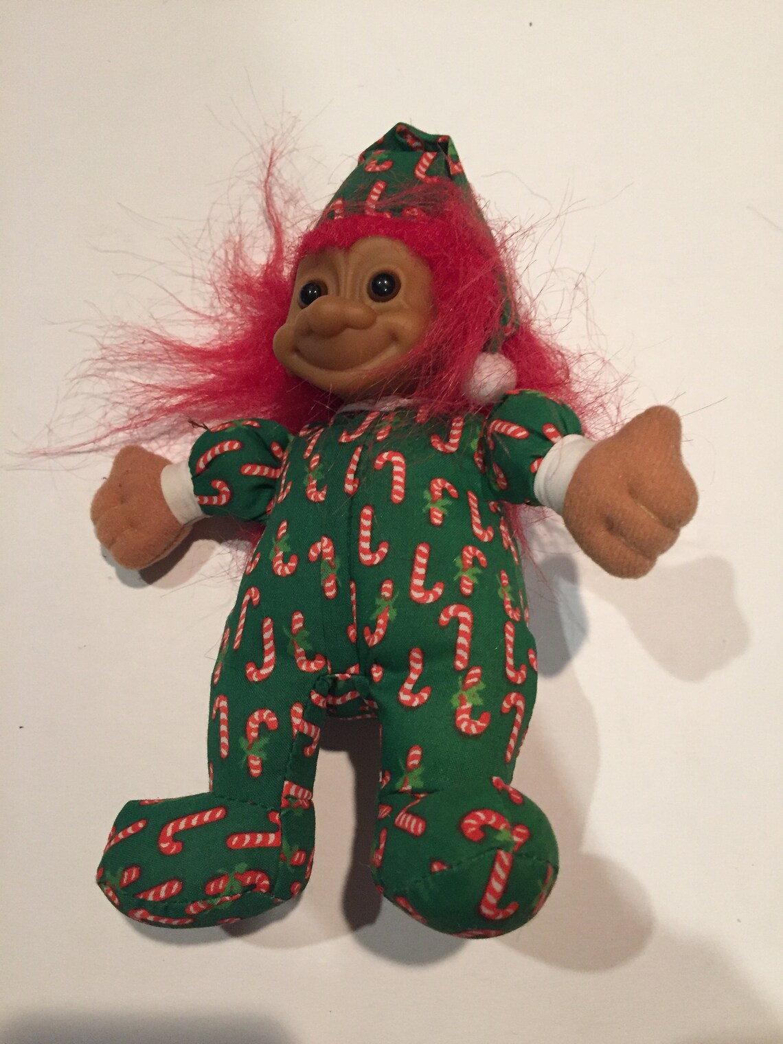 Christmas Troll in Candy Cane Outfit Russ Troll Doll Red | Etsy