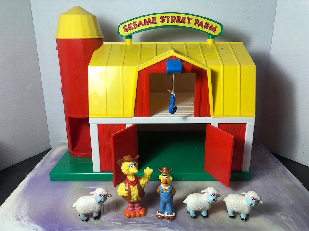 Vintage Illco Toys Sesame Street FARM Playset With 5 Figures ...