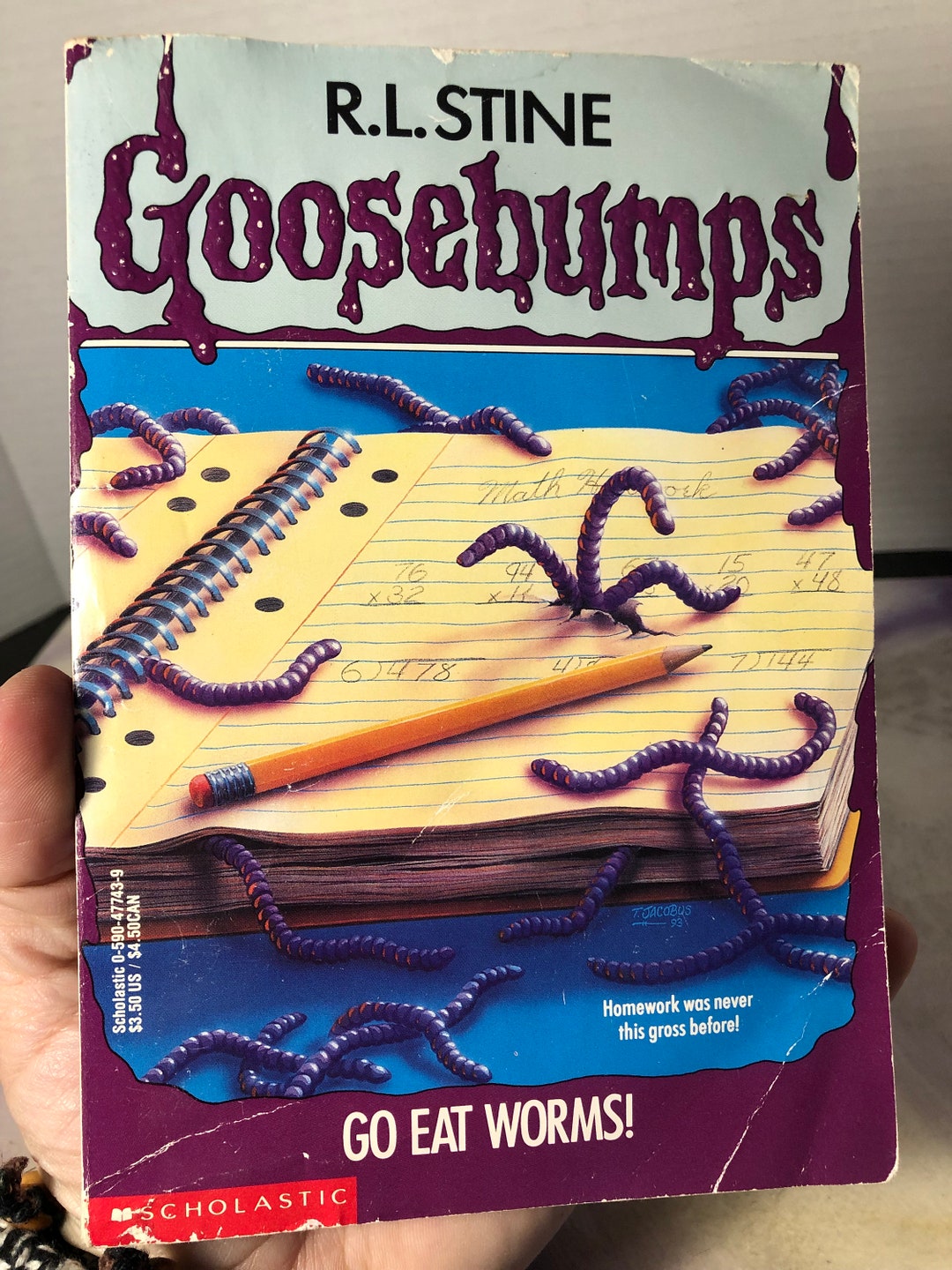 Vintage Go Eat Worms goosebumps by R.L. Stine paperback Book Vintage 90 ...
