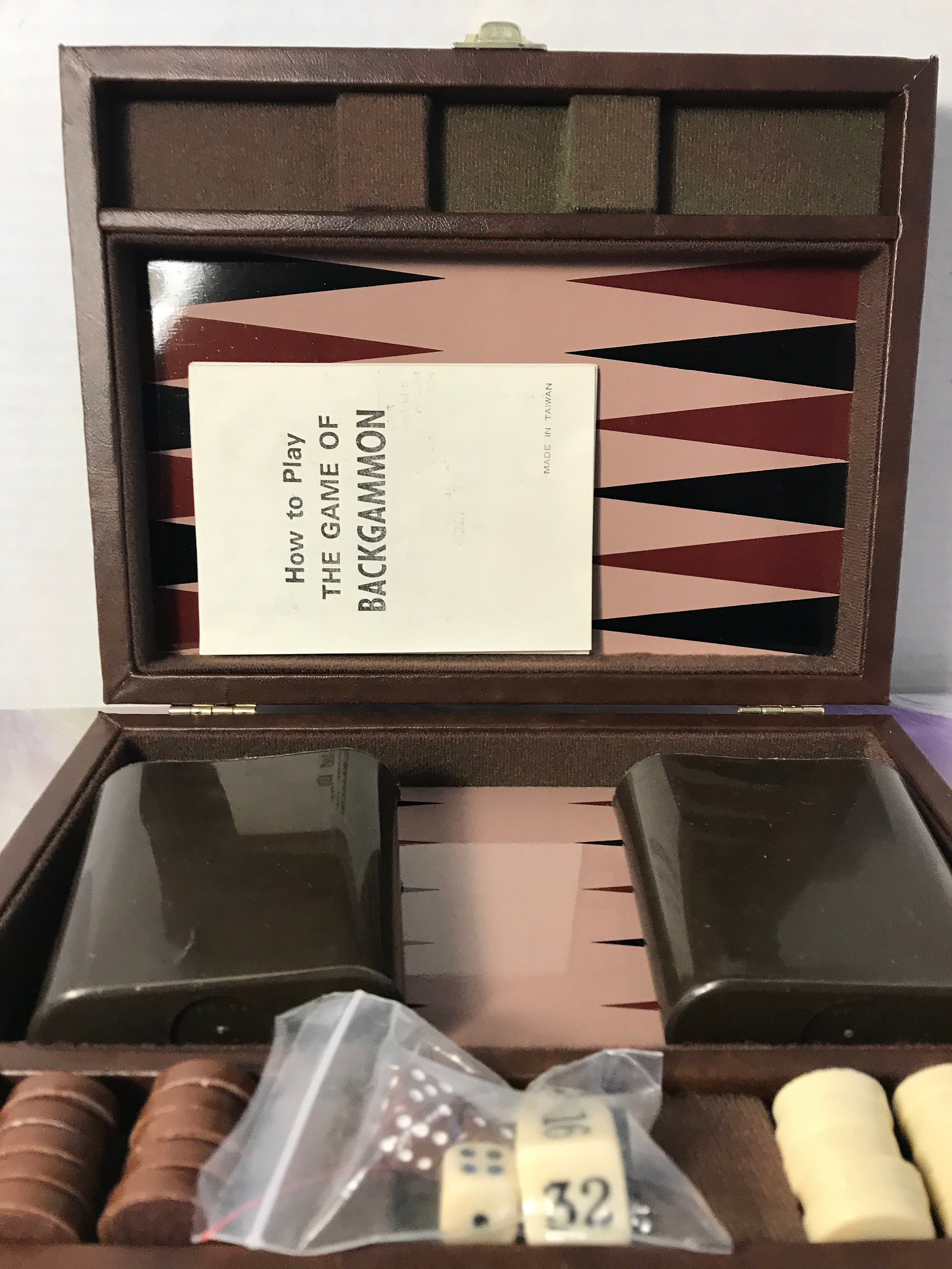 Vintage Magnetic Travel Backgammon Board Game Set Brown Faux - Etsy