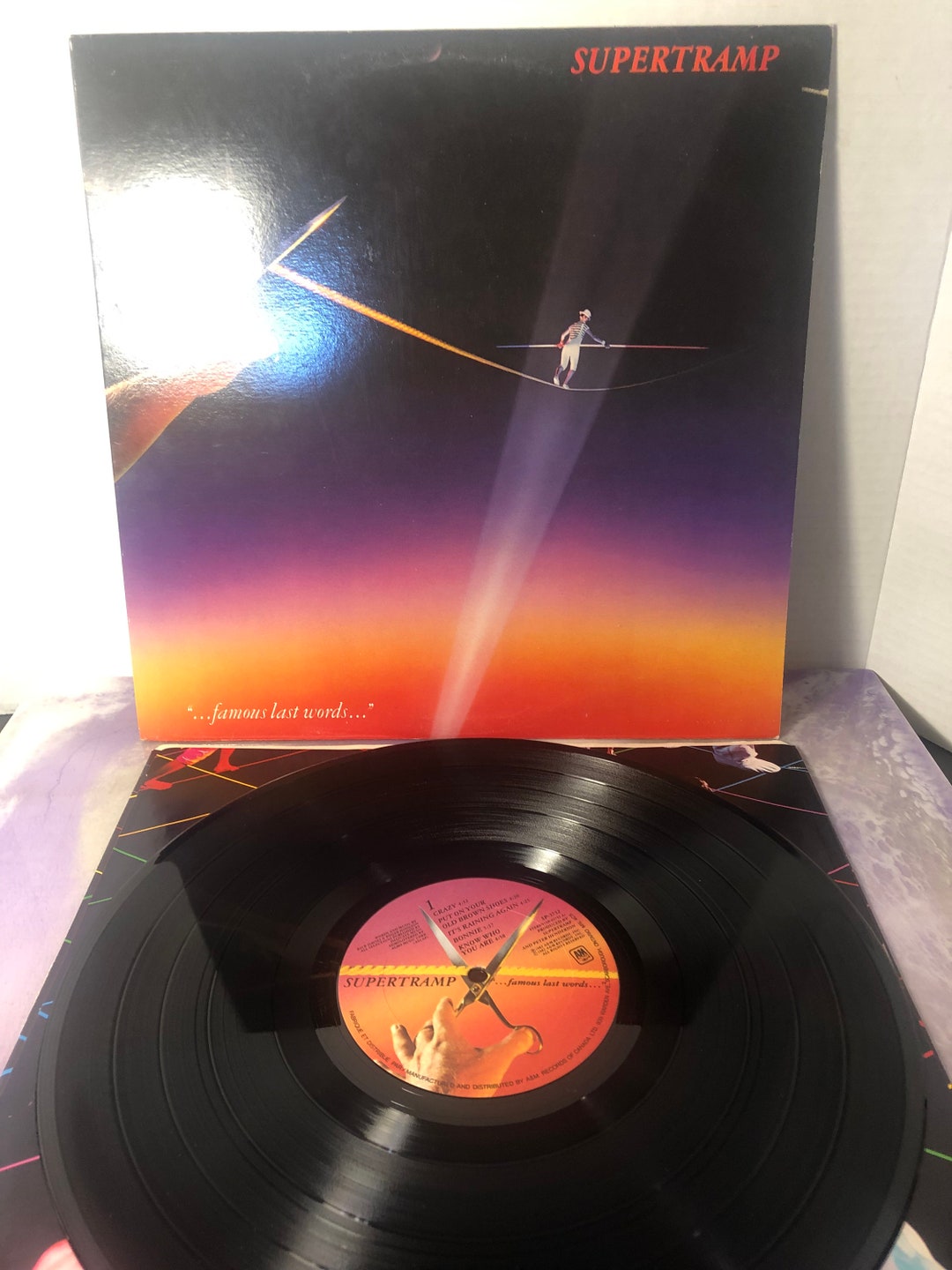Vintage Album Record 1980's Supertramp - Famous Last Words Vintage ...