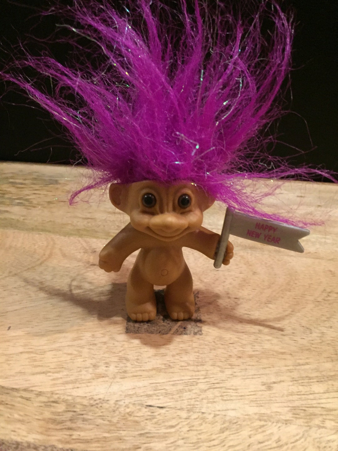 Pink Haired Troll Russ Troll Doll Purple Hair Happy New - Etsy