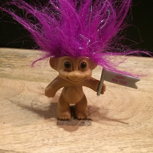 Pink Haired Troll Russ Troll Doll Purple Hair Happy New - Etsy