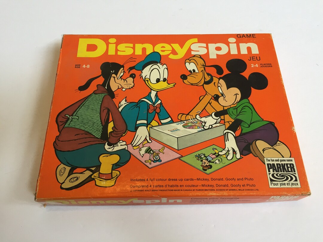 Vintage Parker Brothers DISNEY SPIN Board Game 1970's Complete Rare ...