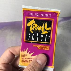 Vintage 1990's Troll Force Cartoon TV Show 1992 Trading Card Pack ...