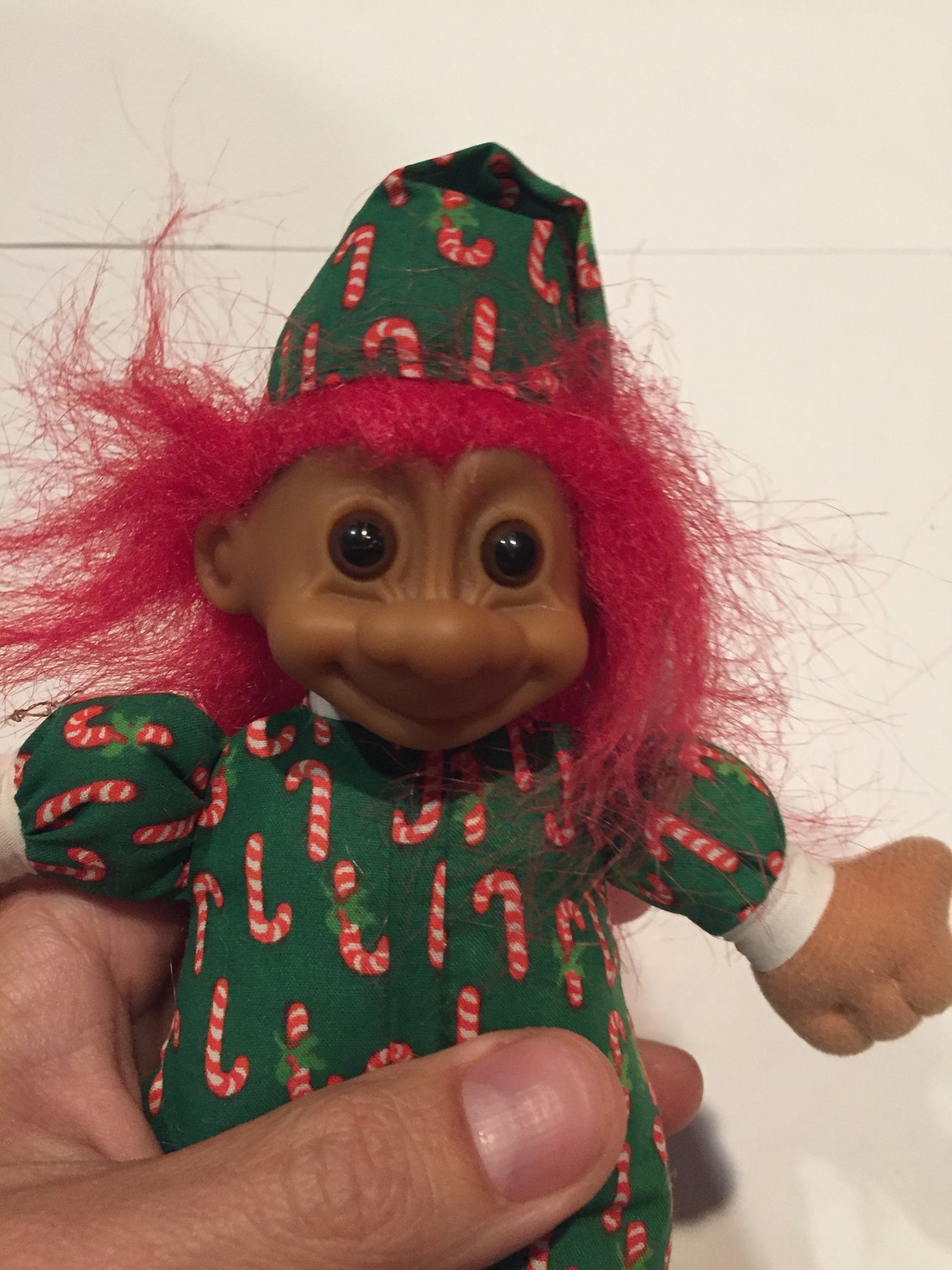 Christmas Troll in Candy Cane Outfit Russ Troll Doll Red | Etsy