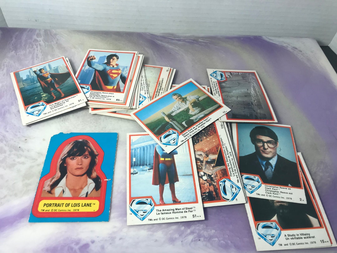 Vintage 1980's Superman the Movie Trading Card Lot Awesome Mixed Pile ...