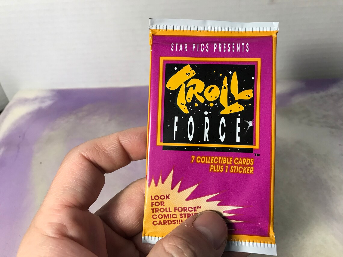 Vintage 1990's Troll Force Cartoon TV Show 1992 Trading Card Pack ...