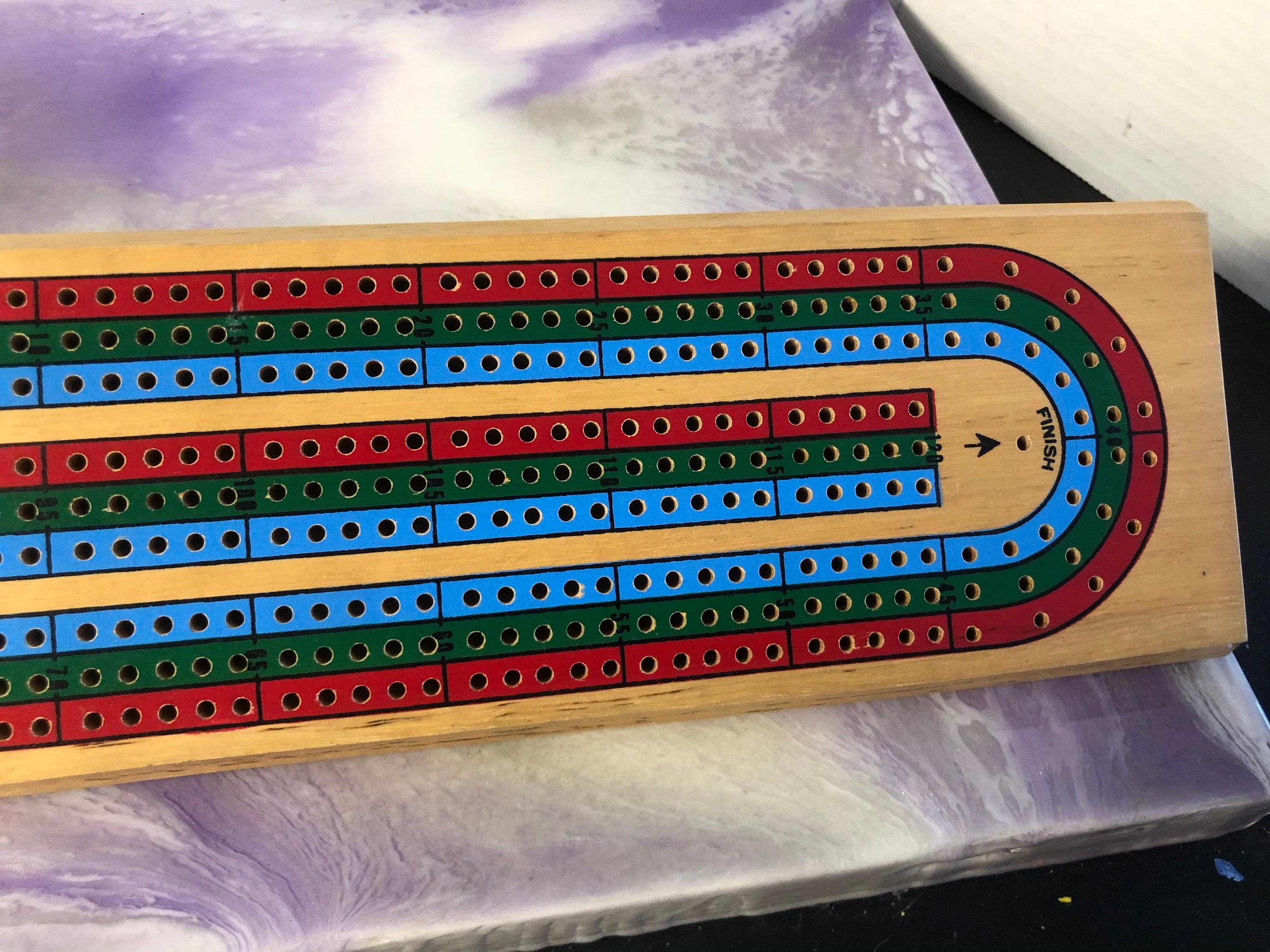 Vintage Brand New Track Cribbage Board - With Box and Pegs - 70's ...