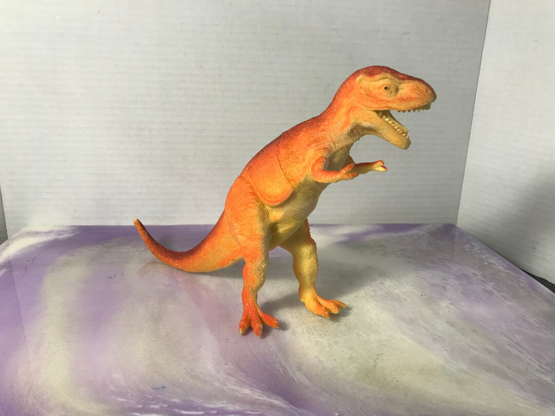 Vintage 90's Orange and Yellow T-rex Tyrannosaurus Rex - Etsy