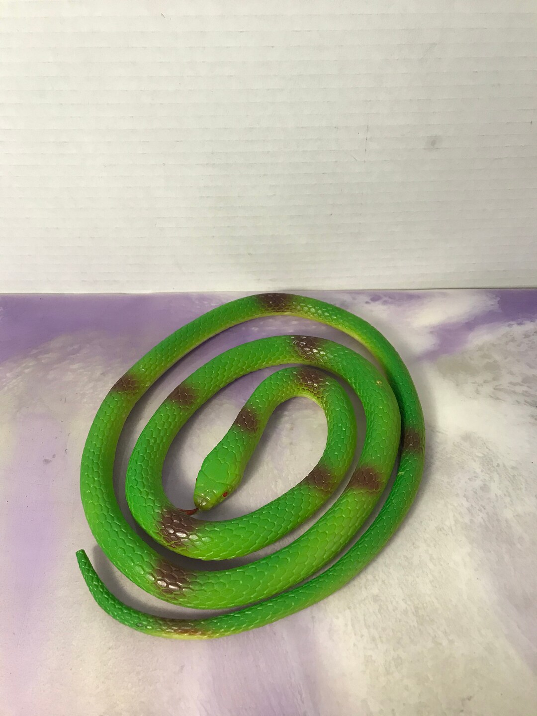 Vintage Made in China Rubber Toy Rubber Yellow / Green Snake Made in ...