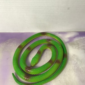 Vintage Made in China Rubber Toy Rubber Yellow / Green Snake Made in ...
