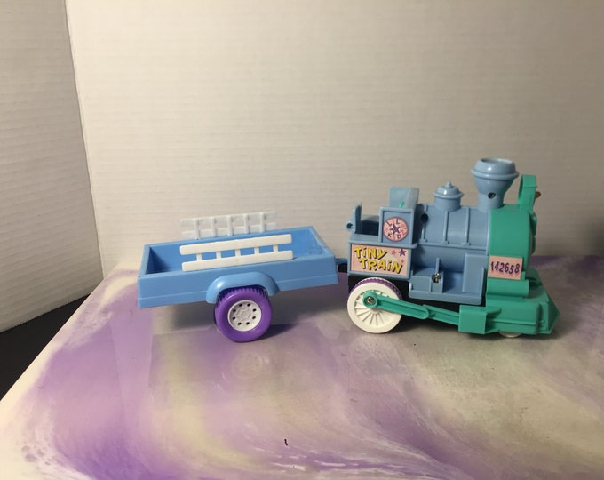 Vintage 1990's Lil Kidz Toys Motorized Blue Tiny Train and Car ...