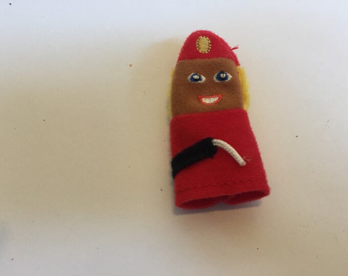 Vintage Finger Puppet! Felt Finger Puppet Red Suit Policeman- Rare ...