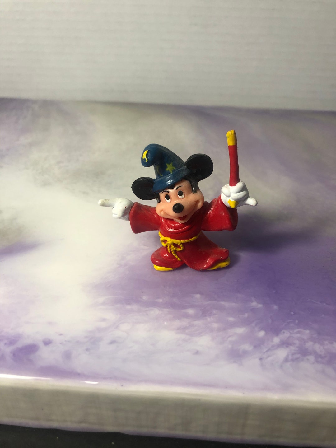 Vintage Disney Fantasia Wizard Mickey Mouse PVC Figure Toy/cake Topper ...