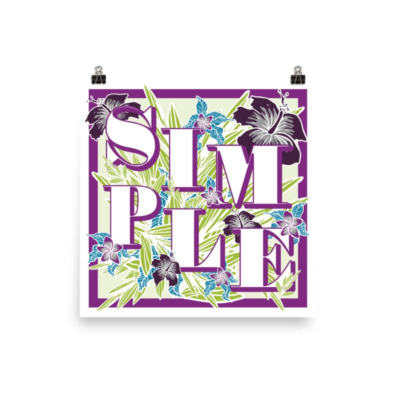 SIMPLE Square Art Print Phish Art Floral Decor Typography - Etsy