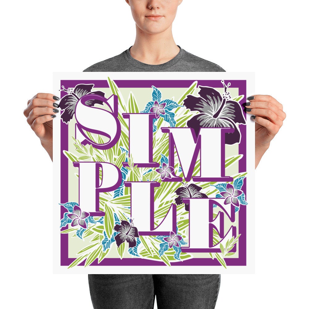 SIMPLE Square Art Print Phish Art Floral Decor Typography - Etsy