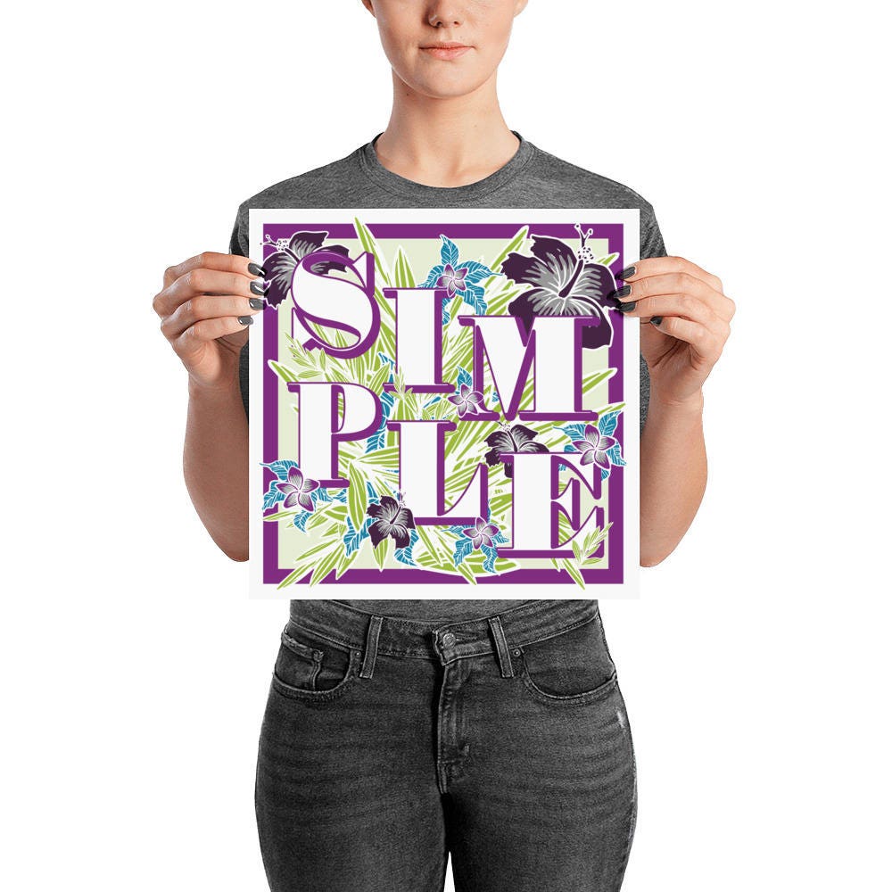 SIMPLE Square Art Print Phish Art Floral Decor Typography - Etsy