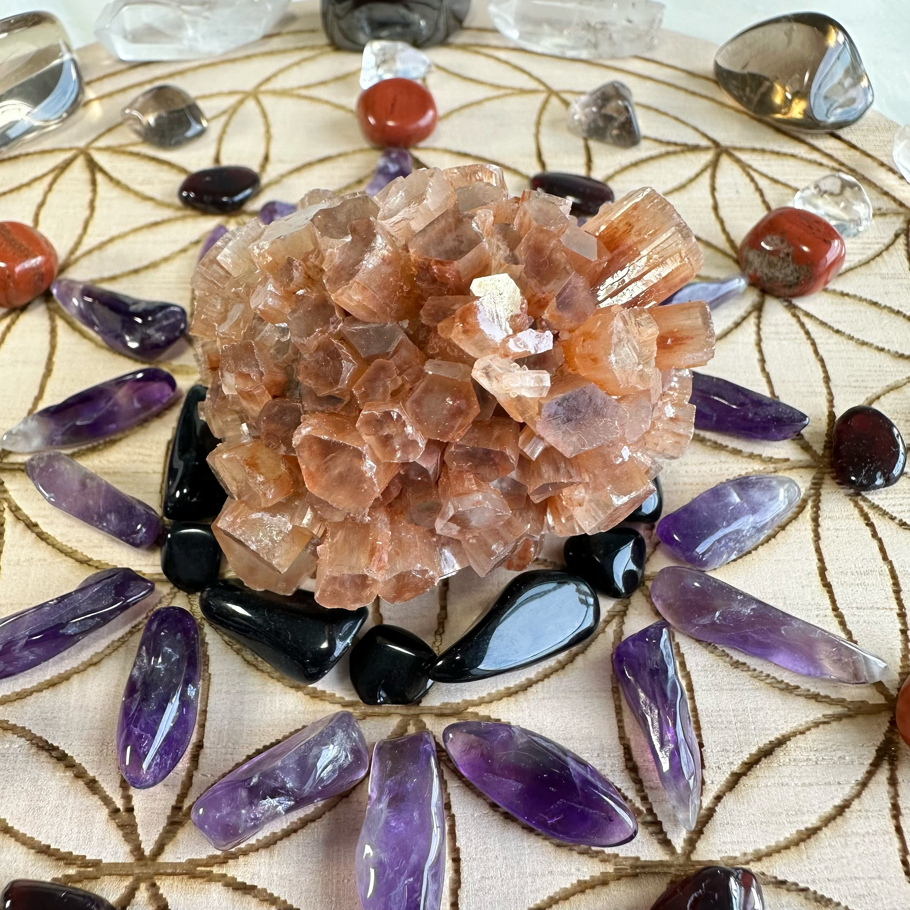 20cm Grounding and Earth Healing Complete Set of Crystal Grid - Etsy