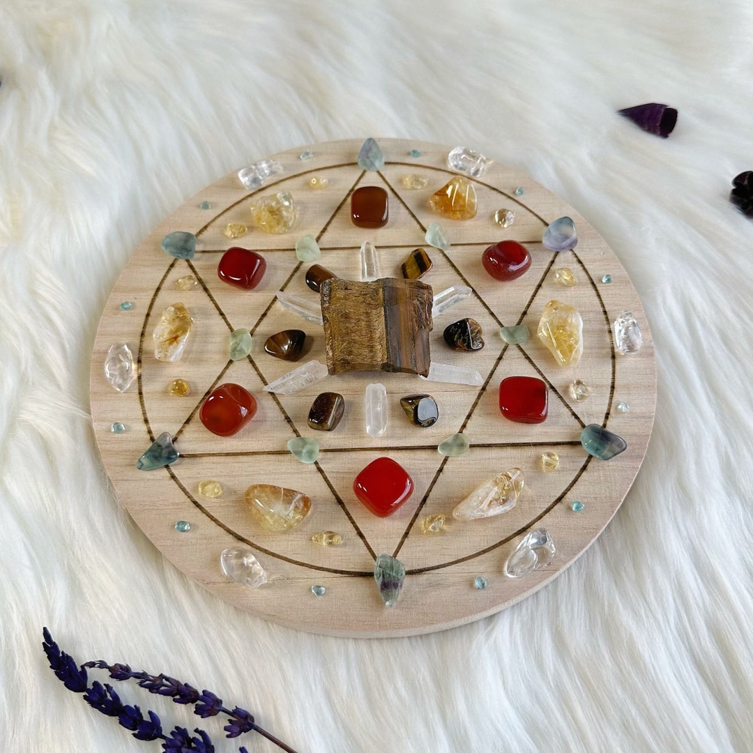 20cm Confidence and Courage Complete Set of Crystal Grid - Etsy