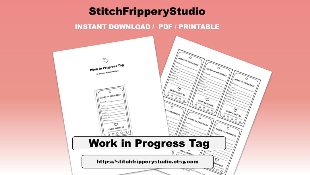 Crochet Work in Progress Tag [instant Download]- Crochet Printable ...