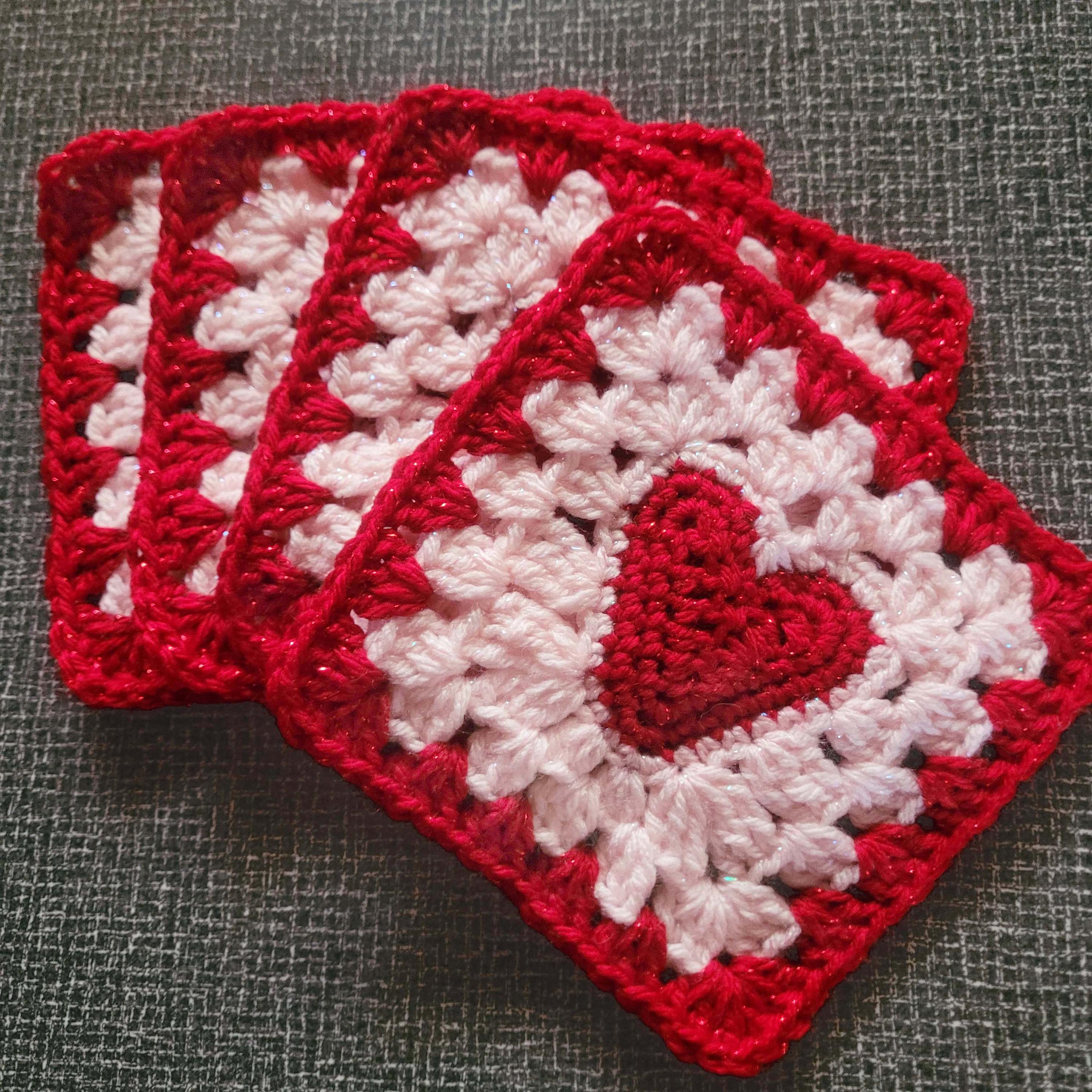 Crochet Heart Granny Square Pattern: Valentine's Day Afghan (PDF ...