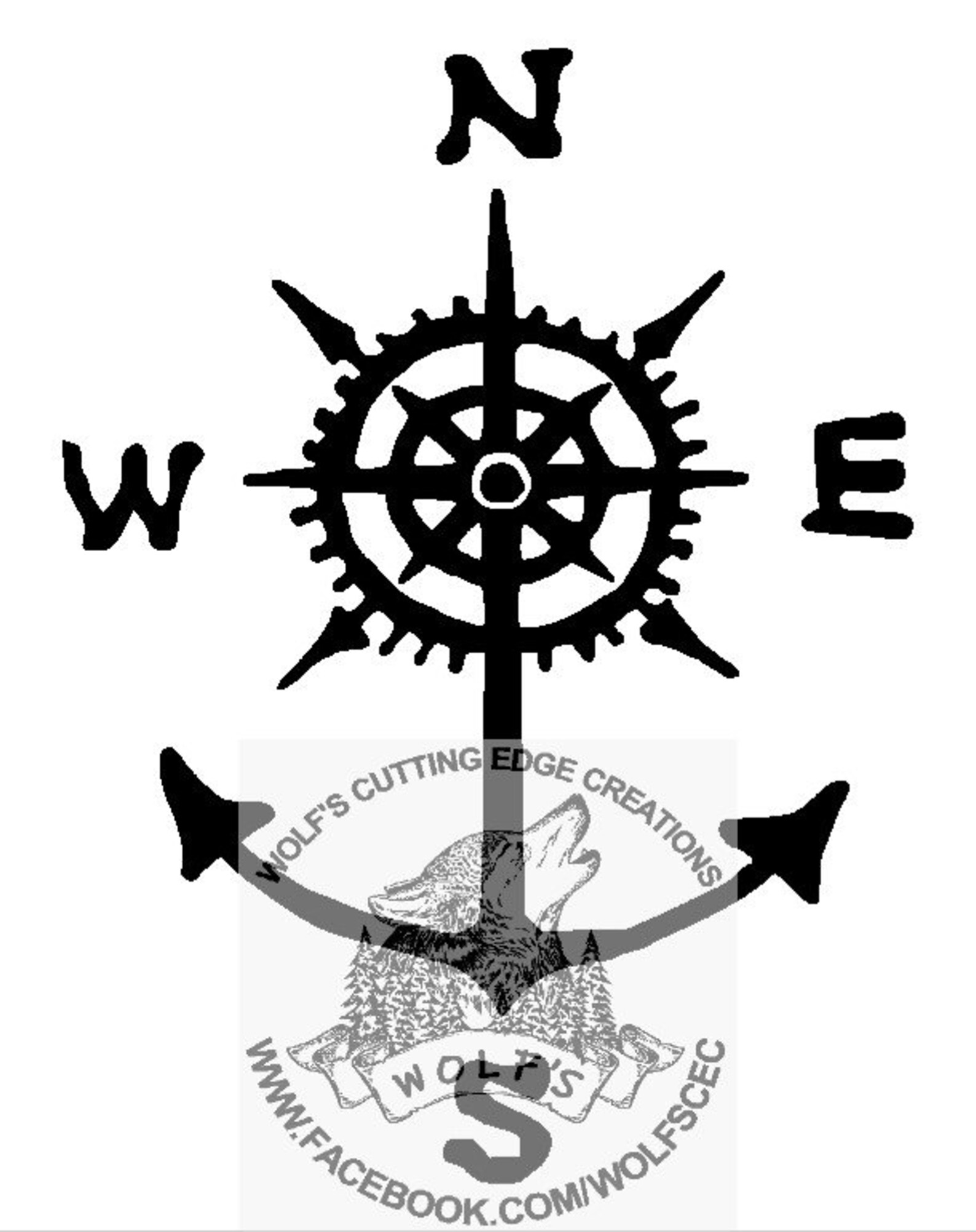 Compass Rose Anchor Design Svg Dxf Vector Cnc Laser Cricut | Etsy
