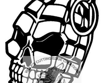 Skull Grenade Svg - Etsy